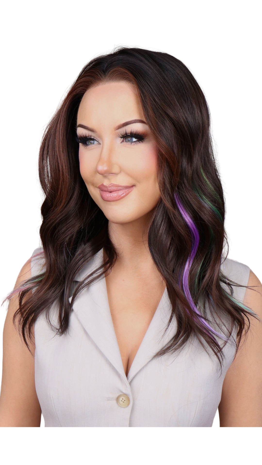 Kinsley (Brunette Rainbow Sparkle) Large